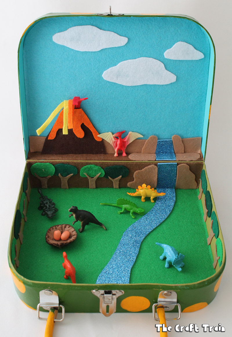 Make your own: Dinosaur small world in a suitcase